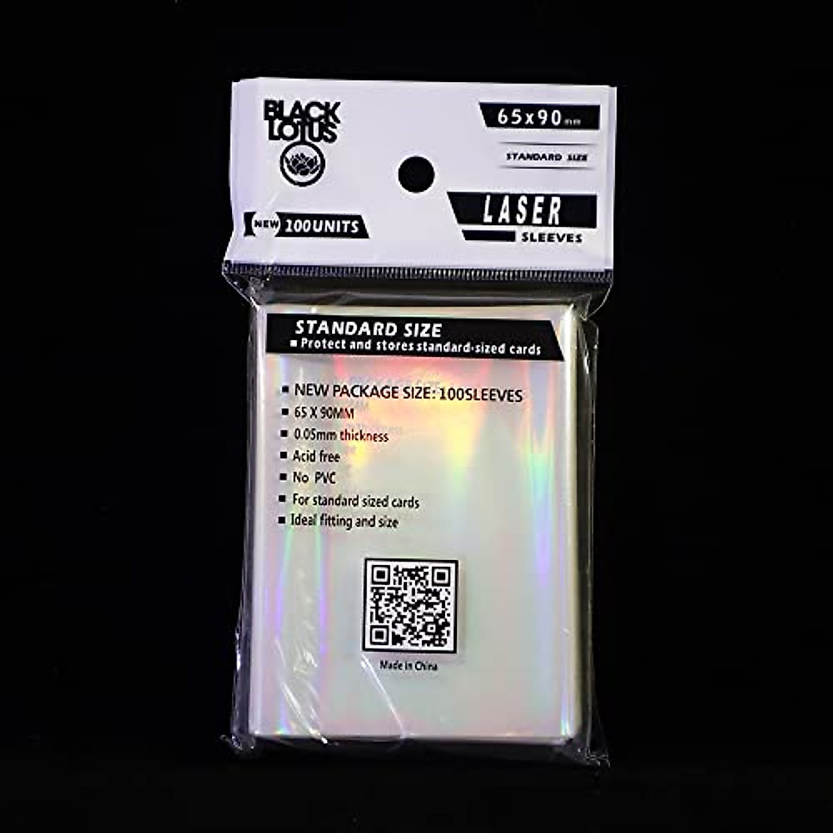 Black Lotus 100CT Double Side Foil Gemstone Rainbow Laser Flashing Card Sleeves Trading Cards Shield Magic Card Protector Holographic Flashing Protective Idol Cover (Rainbow 65x90mm)