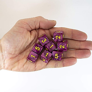 Paladin Roleplaying Maroon Pearl Dice - 8D6 Set - 'Plum'