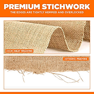 JAKSUZ Burlap Table Runners- {12inx10yards}- Burlap Cloth Roll Used for Dining Runners, Crafts, Dresser Cover & Sackcloth - Natural Jute Runner Suitable for Event Decor, Thanksgiving Table & Weddings