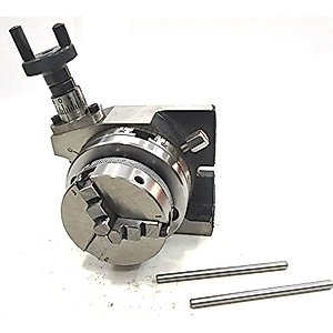 3"/ 80 MM SMALL MILLING ROTARY TABLE WITH 65 MM 3 JAW CHUCK & BACK PLATE + FIXING TNUTS BOLTS (WITH 65 MM 3 JAW SELF CENTERING)