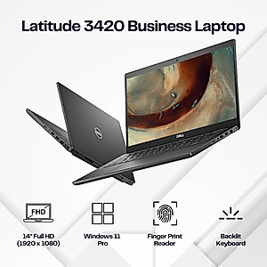 DELL Latitude 3000 Series 3420 Business Laptop, 14" FHD Display, Intel Core i7-1165G7, NVIDIA GeForce MX450, 16GB RAM, 1TB SSD, Webcam, FP Reader, Backlit KB, HDMI, RJ-45, Wi-Fi, Windows 11 Pro