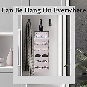 The Only One Brand Sunglass Organizer Travel 6 Slots Foldable Sunglasses Travel Case for Multiple Pairs Sunglasses Travel Case for Women Men (M,6 Slots,Black)