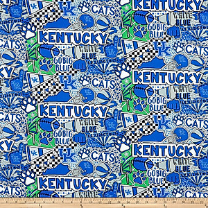 NCAA Kentucky Wildcats Pop Art Cotton, Fabric by the Yard