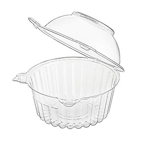Bekith 150 Pack Individual Cupcake Holder, Thick Clear Plastic Dome Single Cupcake Carrier Muffin Container Holders Cases Boxes Cups for Sandwich, Hamburgers, Fruit, Salad, Party Favor Cake