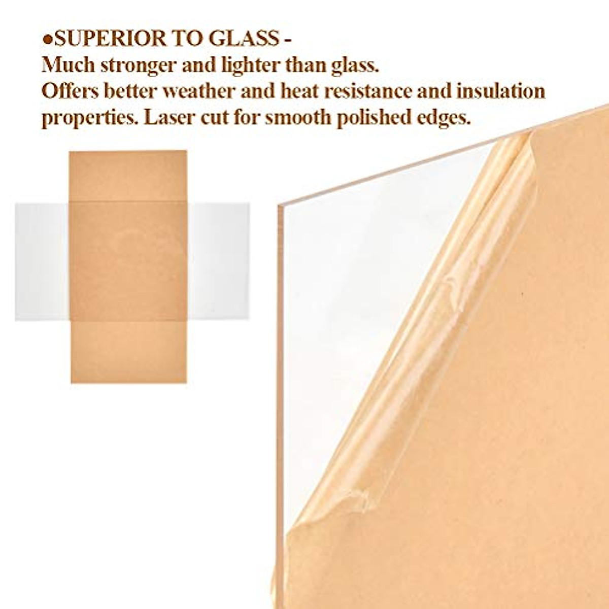 BUYGOO 4Pack Clear Acrylic Sheet 6″ x 12″ x 1/8" Clear Plexiglass Sheet Clear Plastic Square Sheet, DIY Materials for Househld Decoration, Advertisement Signs, Display, Picture Frame, Painting