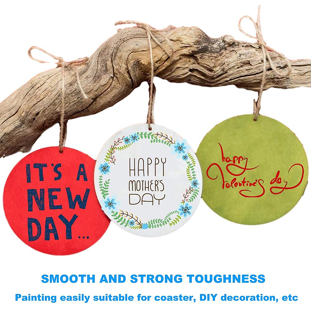 WLIANG 25 Pcs 4 Inch Wood Circles, Unfinished Wood Circles Round Disc Cutouts, 1/9 Inch Blank Round Wooden Circles for DIY Crafts, Painting, Staining, Coasters Making, Home Decorations