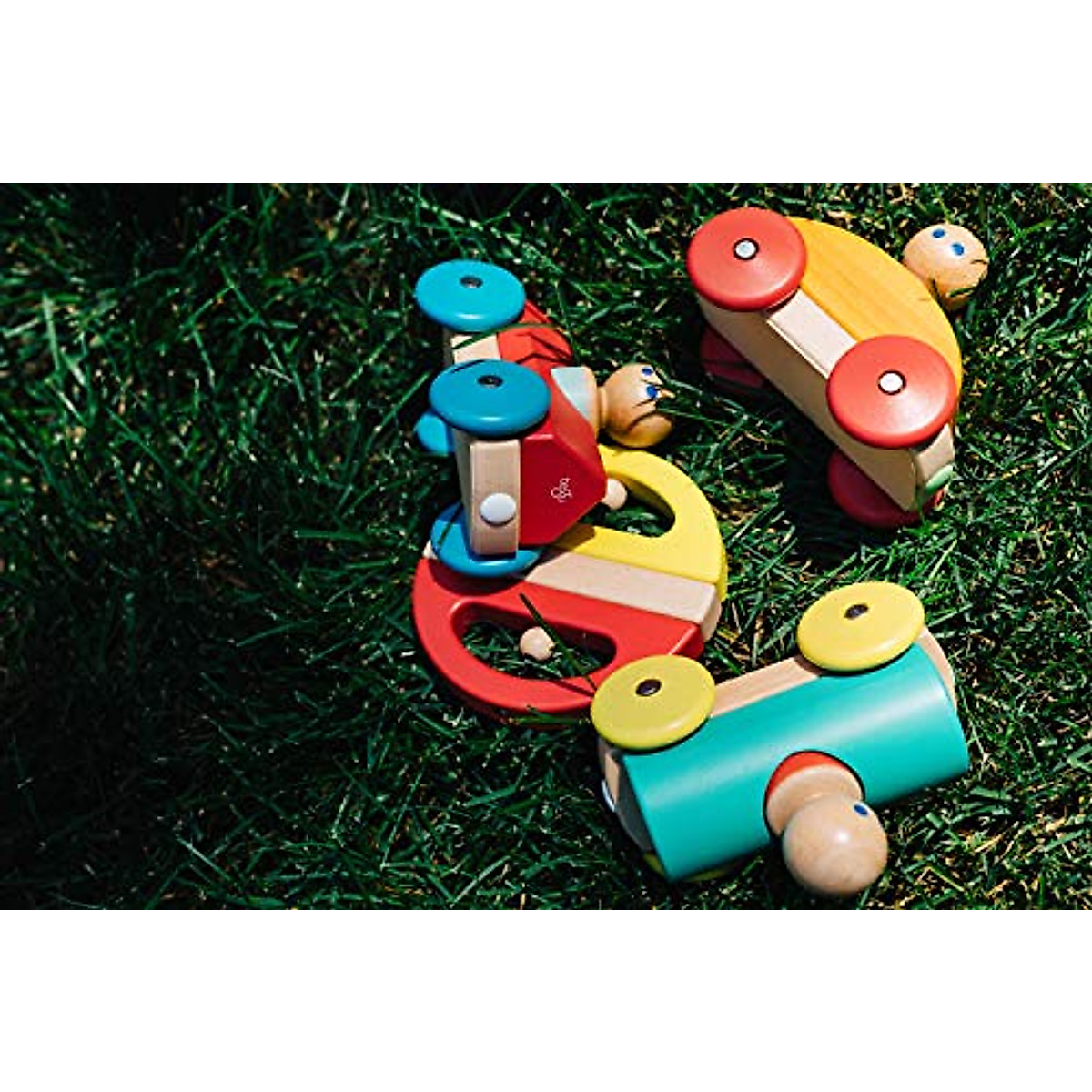3 Piece Tegu Magnetic Racer Building Block Set, Orange