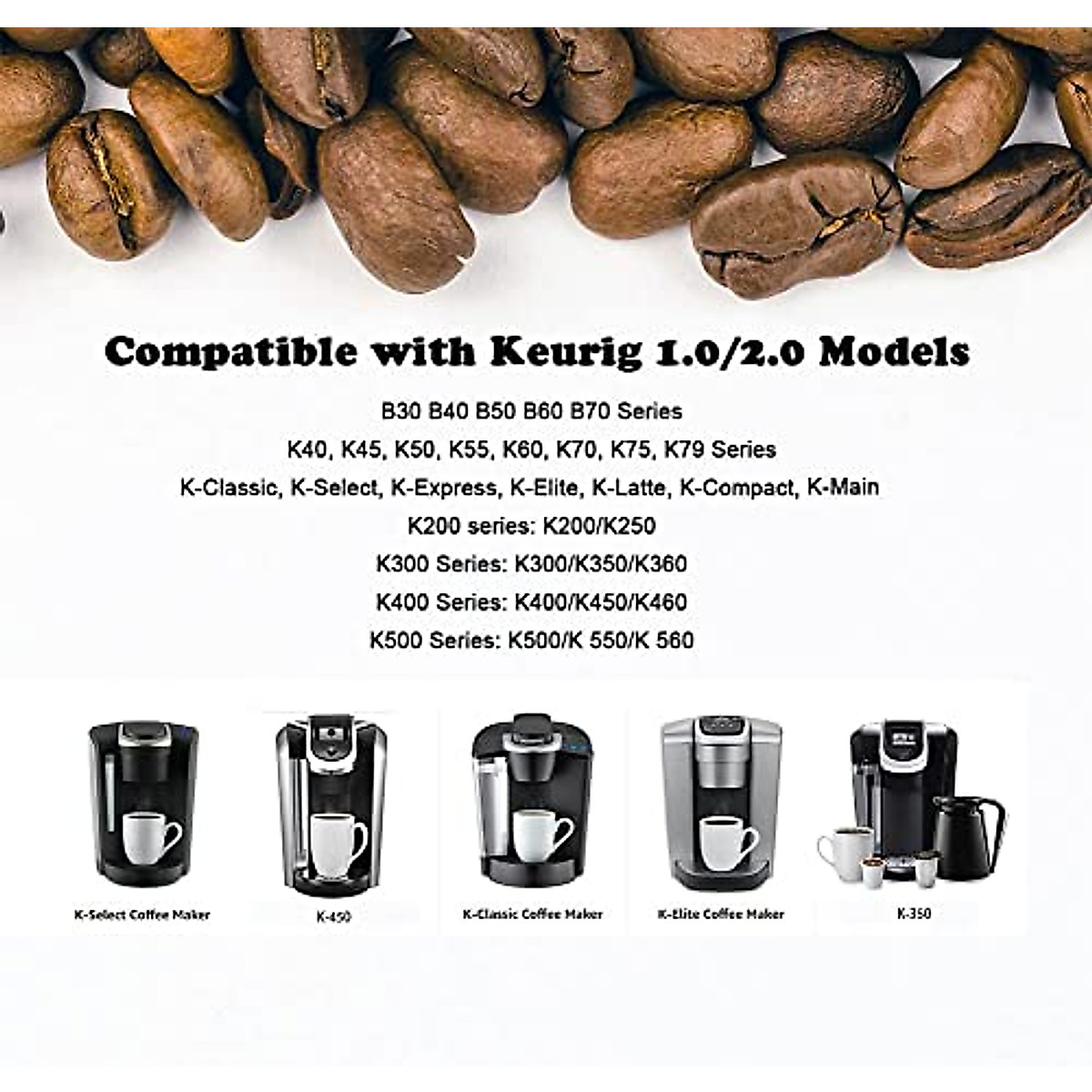 Reusable K Cups, Reusable Coffee Pods for Keurig, BPA-Free, Dishwasher Safe, 8 Colors, Different mood, Compatible with Keurig 1.0 & 2.0 (8 Pack)