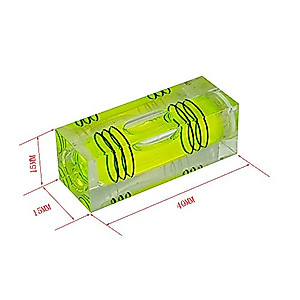 High precision mini level bubble, mini level bubble, three line level ball, level ruler, household level (40 * 15 * 15mm green 4PCS)