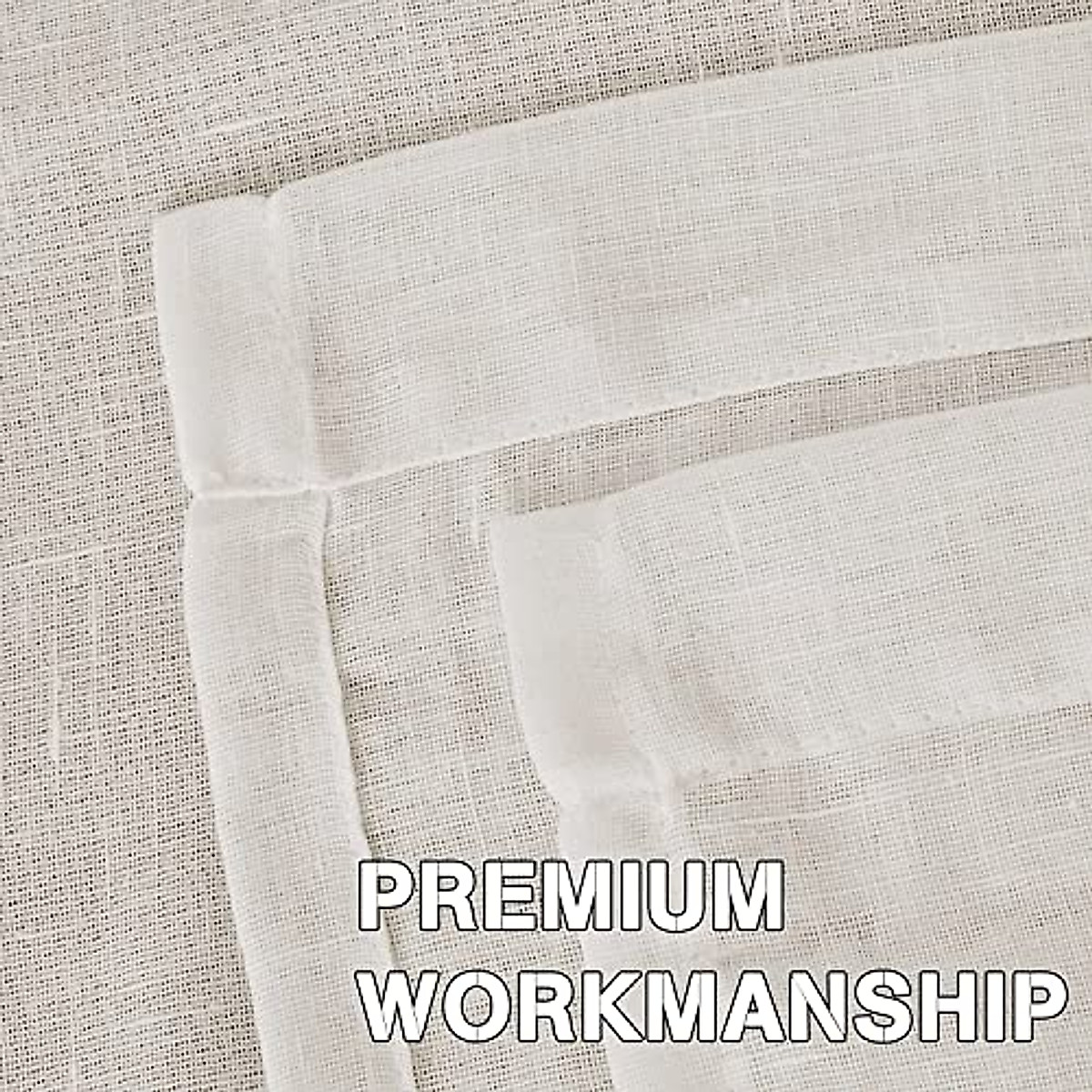 H.VERSAILTEX Home Decorative Privacy Window Treatment Linen Curtains/Natural Linen Blended Sheer Curtains/Panels/Drapes, Nickel Grommets, Natural Color, 96 Inches Long Living Room Curtains