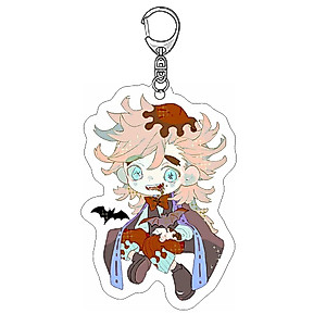 PPONE Douma Cosplay Fan with Douma Keychain Anime De-mon Slay-er Costume Prop Folding Fan Pendant (2PC fan)