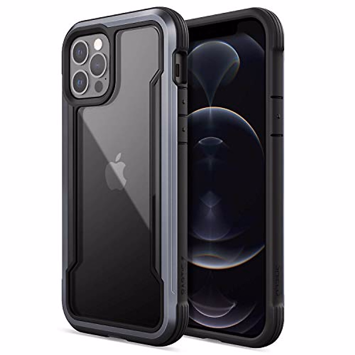 RAPTIC Shield Case Compatible with iPhone 12 Case & iPhone 12 Pro Case, Shock Absorbing Protection, Durable Aluminum Frame, 10ft Drop Tested, Fits iPhone 12 & 12 Pro, Black