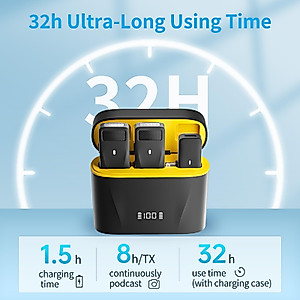 PILSAMAS Mini Wireless Lapel Lavalier Microphone for Android, iPhone 15 Pro Max - 2 Pack, 32H Battery, Noise Canceling - USB C Microphone, Clip On iPhone Microphone for Video Recording, Streaming