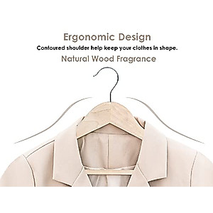 StorageWorks Coat Hanger, Schima Superba Clothes Hanger, Natural Wood Hangers for Shirts, Jackets, Pants, Coats, Suits, Sweaters, 10 Pack