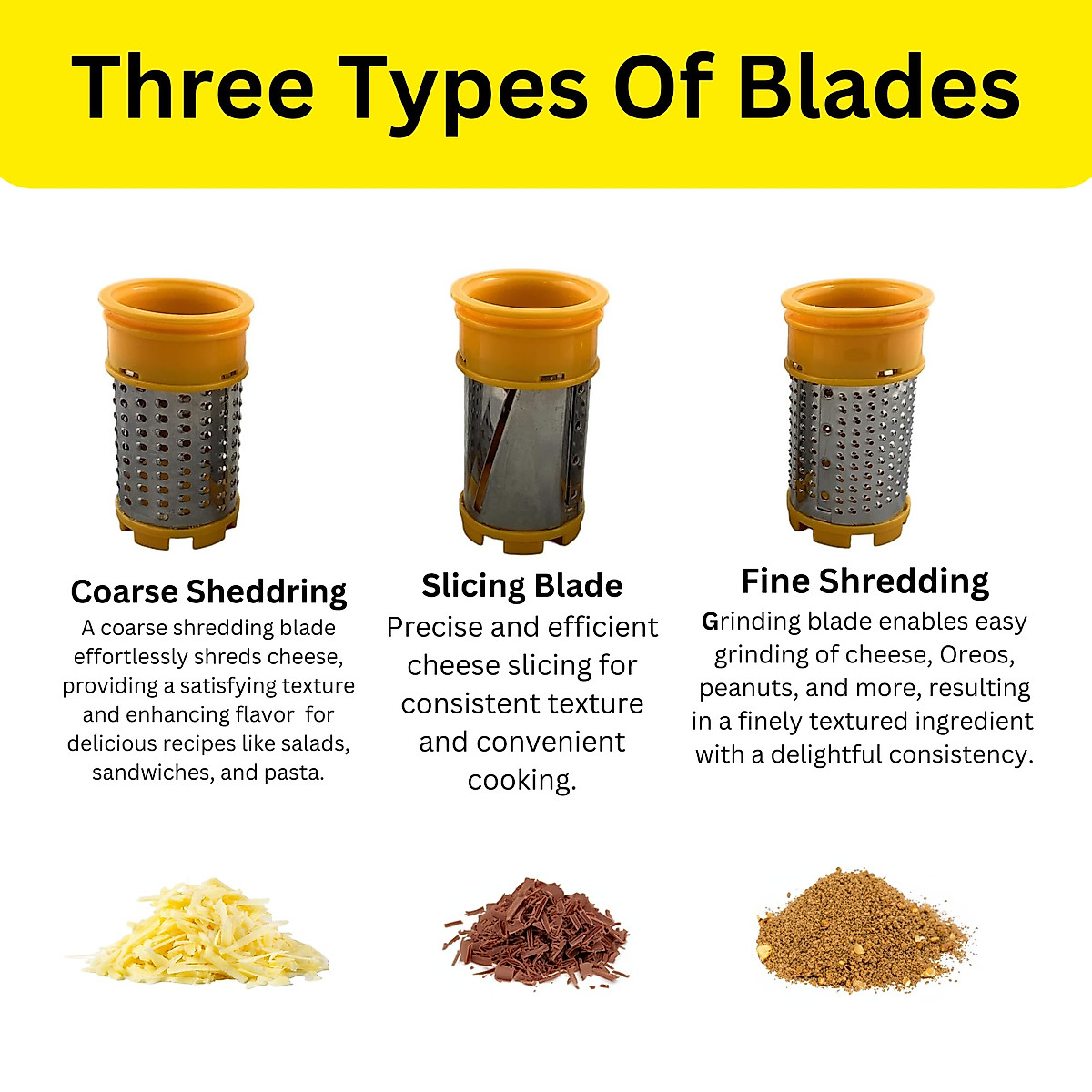 Electric Cheese Grater - Portable, Effortless, Battery Operated, Rechargeable, Cordless | Handheld With Handle, Commercial Parmesan, Vegetable And Chocolate Slicer and Shredder Machine | Nuts Grinder