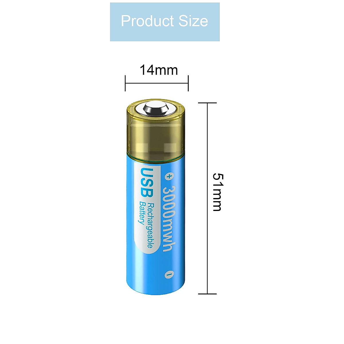 Palowextra AA Lithium Li-ion Rechargeable Batteries 3000mWh, USB Double A Battery 1.5V Constant Output Fast Charging (6 Count)