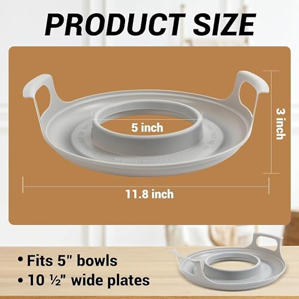 2 Pack Microwave cool plate and spillover caddy with handles. For bowls, plates and microwave meals. BPA free