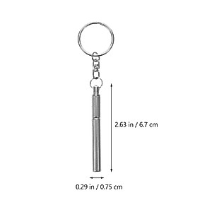 Metal Pen Pen Stainless Steel Retractable Pen Keychain: Mini Ballpoint Pen on Keychain Tiny Metal Pocket Pen with Key Ring for Carpenters Nurses Waitresses Metal Pen Pen Keychain