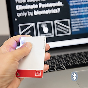 AUTHENTREND ATKey Card - FIDO2 certified Fingerprint Card type Security Key, USB-A port, NFC & Bluetooth to protect online accounts : Azure, Microsoft 365, Google, Salesforce, Facebook, Twitter, Apple