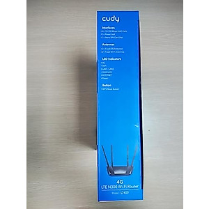 Cudy N300 WiFi Unlocked 4G LTE Modem Router with SIM Card Slot, 300Mbps WiFi, LTE Cat4, EC25-AFX Qualcomm Chipset, 5dBi High Gain Antennas, FDD, DDNS, VPN, Cloudflare, Plug and Play, LT400