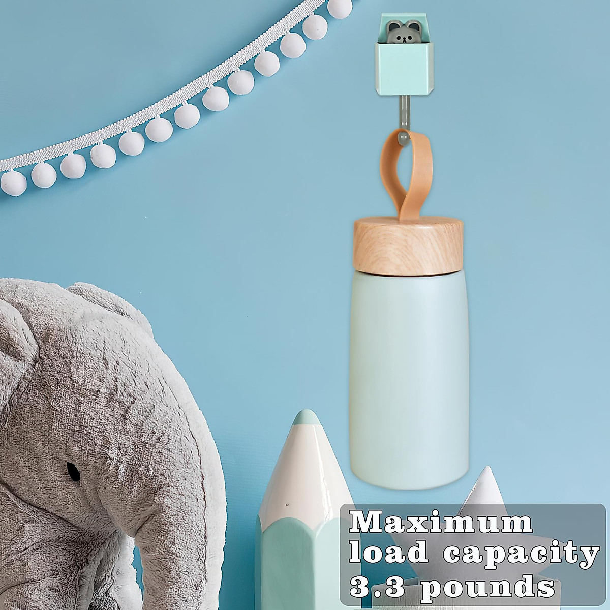 Nokiils 4 Pcs Cute Cat Key Holder, Creative Adhesive Mouse Cat Wall Hooks, Cute Room Decor Hook for Coat, Scarf Hat Towel Key Bag Wall Decoratives