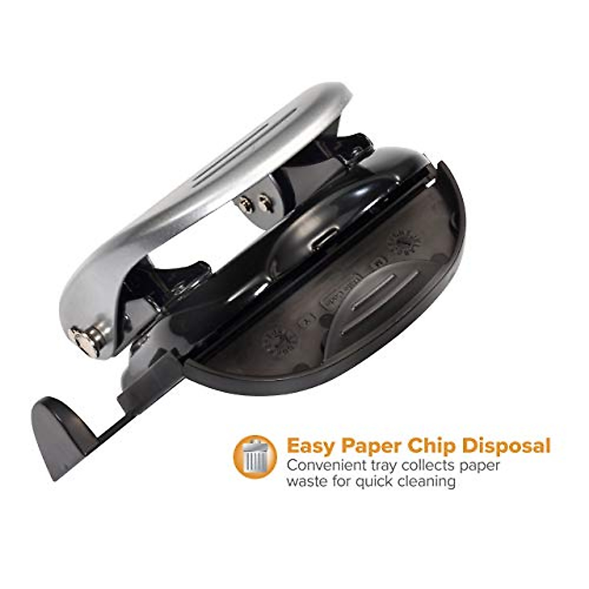 Bostitch Office EZ Squeeze Reduced Effort 2-Hole Punch, 20 Sheets, Locking Handle, Silver (2310)