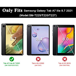 Soke Case for Samsung Galaxy Tab A7 Lite 8.7 Case 2021, Premium Leather Stand Folio Case with Bussiness Pocket, Hard PC Back Cover for Samsung Galaxy Tab A7 8.7 inch Tablet[SM-T225/T220/T227],Black