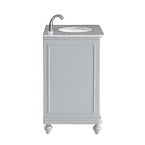 Elegant Kitchen and Bath 30 inch Single Bathroom Vanity Cabinet Set with Granite Countertop - Light Grey