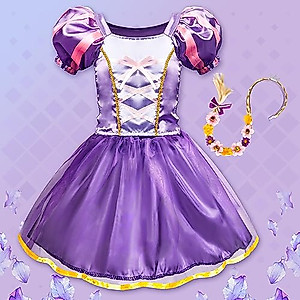 Meland Princess Dress Up - Princess Dress for Girls with Princess Toys, Christmas Birthday Gift for Toddler Girls Age 3-8