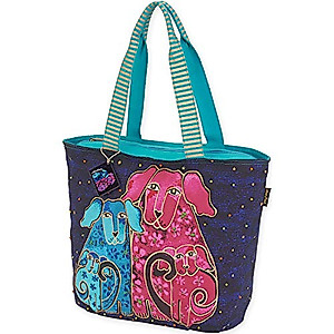 Laurel Burch LB5561 Shoulder Tote Blossoming Pups, 19" x 6" x 15"