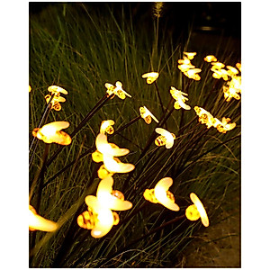 Otdair Solar Lights for Outside Garden,New-Upgraded 4 Pack Solar Lights Outdoor Waterproof,Outdoor Lights Solar Powered Bee Lights,Garden Lights Solar Outdoor for Backyard Garden Warm 8LED