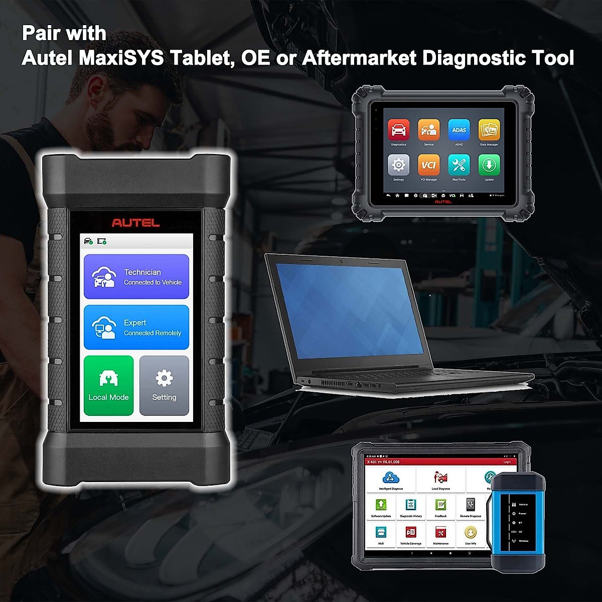 Autel MaxiFlash XLink 2024 Expert-Driven Remote Diagnostic Tool, J2534 Pass-Thru Programmer, Enhanced VCI, Supports DoIP/CAN/CAN FD/D-PDU/J2534/RP1210, Work with PC/Autel MS909 MS919 Ultra/Smart Phone