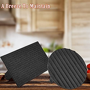 HSUJCYF 3PCS Smash Burger Press Kit, Round & Rectangle Meat Press for Griddle, Cast Iron Grill Press with Upgrade Wooden Handle for Blackstone Camp Chef Pitboss