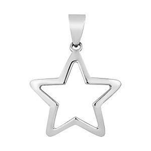 AeraVida 24mm Cute Cut Out Star .925 Sterling Silver Pendant | Adorable Sterling Silver Pendant Charm for Women | Trendy Plain Pendant for Women
