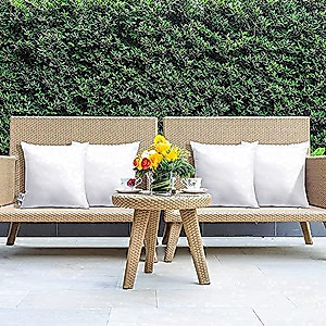OTOSTAR Premium Outdoor Pillow Inserts 20x20 Inch Set of 4 Waterproof Throw Pillow Inserts Square Garden Patio Pillow Stuffer Form Decorative Outdoor Pillows for Couch Bed Sham Cushion Stuffer (White)