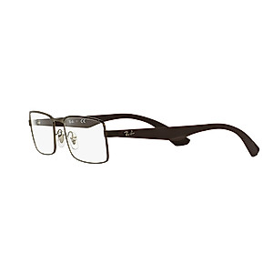 Ray-Ban Men's RX6332 Rectangular Prescription Eyewear Frames, Matte Gunmetal, 55mm