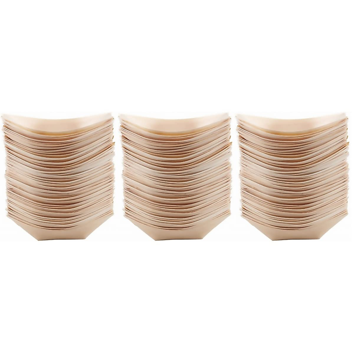 Hemoton 150 Pcs Sushi Boat Wood Serving Boats Small Plates Wooden Food Boat Banana Leaf Plates Wooden Plates Sashimi Plate Disposable Plates Disposable Food Containers Delicatessen Snack