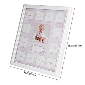 First Year Photo Moments 12 Months Baby Keepsake Frame Growth Record Photo Frame Expecting Parent Pink