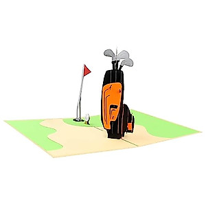 PopLife Golf Clubs 3D Father’s Day Pop Up Card - Happy Anniversary, Hole-in-One Retirement Gift, Valentine's Day card for Him, Birthday - Golfing Gift for Husband, Card for Golfers - for Son, Dad