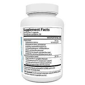 Dr. Berg's Probiotic Capsules with 60 Billion Probiotics - Probiotics for Digestive Health with 10 Prebiotics and Probiotics Strains - Probiotic Nutritional Supplements - 30 Vegetable Capsules