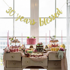 30 Years Blessed Banner - 30th Birthday Banner,30th Birthday Banner Party Decorations,30th Anniversary Banner,30 Birthday Banner Sign