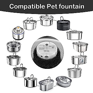 Cat Water Fountain Pump,Cat Fountain Pump Replacement Pump SMA-800 Submersible Motor,Pet Water Fountain Pump for Stainless Steel Cat Water Dispenser (Bottom Pumping)
