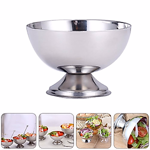 Yardwe Stainless Steel Bowl Dessert Bowl Sauce Bowls Ice Cream Fruit Snack Candy Cup Appetizer Plates Serving Portion Cups Ramekins for Home Kicthen 10. 7x7cm