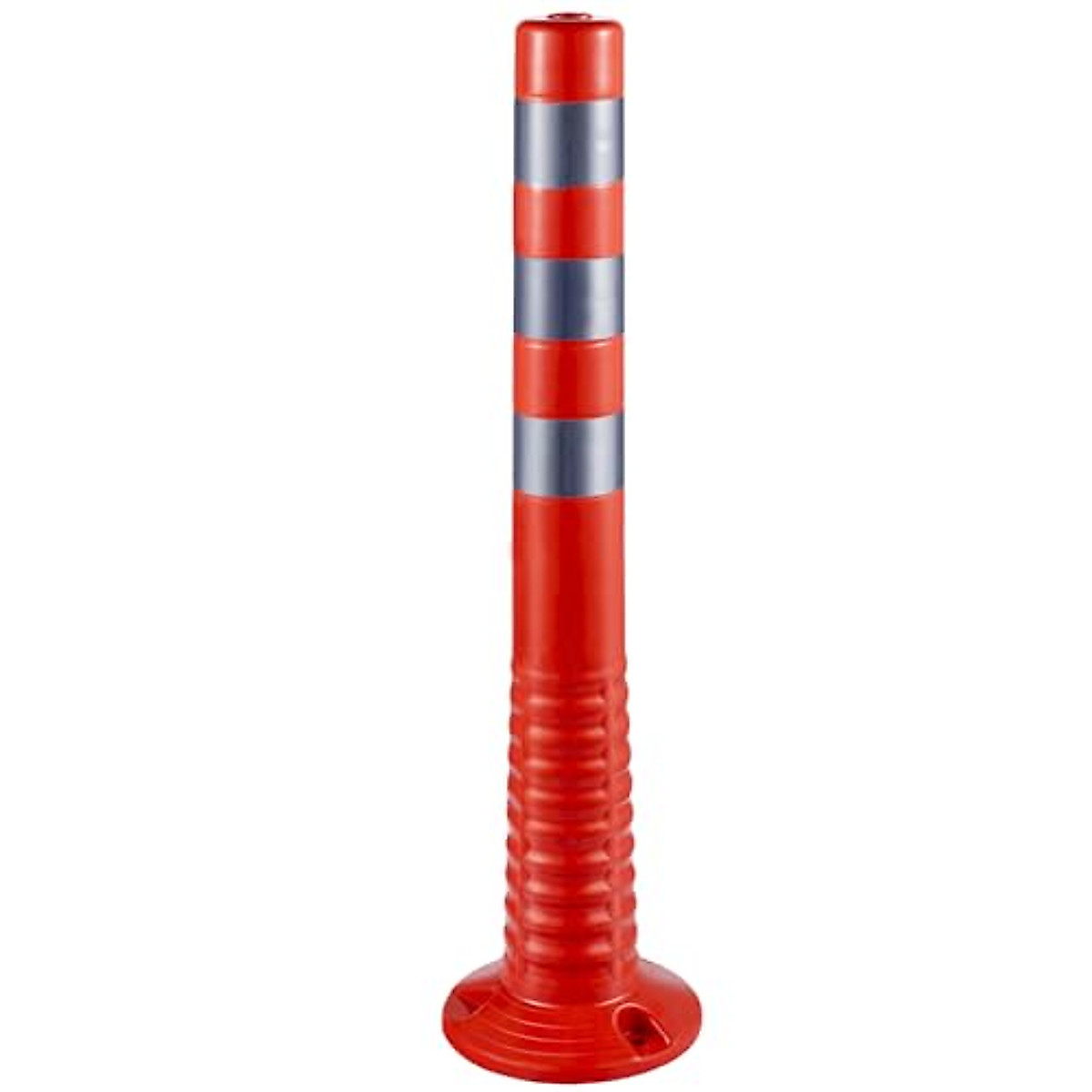 VEVOR Traffic Delineator, 6 PCS Posts Channelizer Cone, Delineator Post Kit 30” in Height, PU Traffic Post, Orange Safety Cones, Portable Spring Posts with Base, Barrier Cones with Reflective Bands