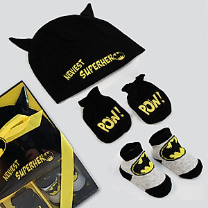 DC Comics Baby Boys Batman Take-Me-Home Set, Black, 0-3 Months