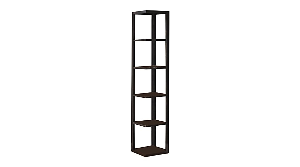 King's Brand Wood Corner Bookshelf – Elegant 5-Tier Storage in Espresso