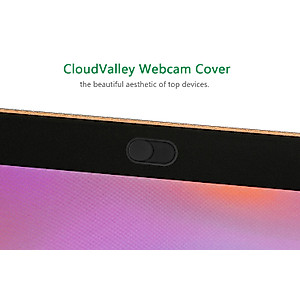 CloudValley Webcam Cover Slide, [5 Pack] 0.6mm-Thin Metal Web Camera Cover Sticker for MacBook Pro, MacBook Air, Laptop, iMac, PC, Surfcase, iPhone 8/7/6 Plus, Privacy Cover, Black-5 pcs