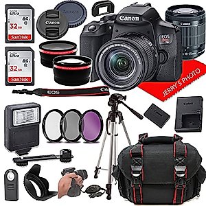 Canon Intl. Canon EOS Rebel T8i DSLR Camera w/Canon EF-S 18-55mm F/4-5.6 is STM Zoom Lens + Case + 64GB Memory (22pc Bundle) (Renewed)
