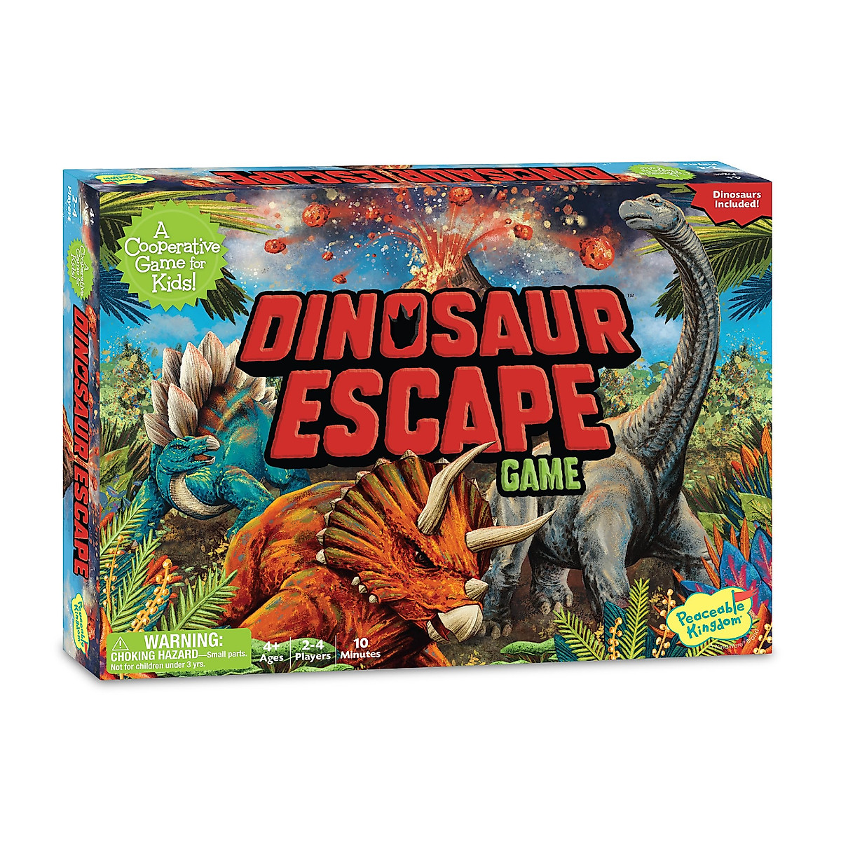 Peaceable Kingdom Dinosaur Escape Cooperative Memory Game of Logic and Luck for 2 - 4 Kids Ages 4 +