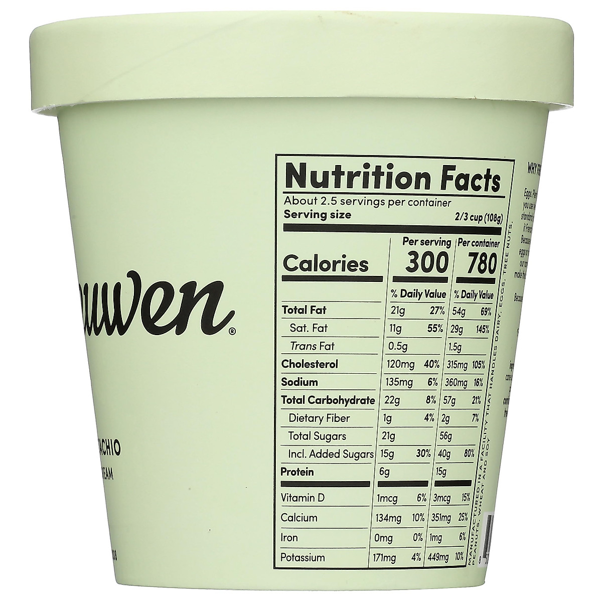 VAN LEEUWEN Pistachio Ice Cream, 14 FZ